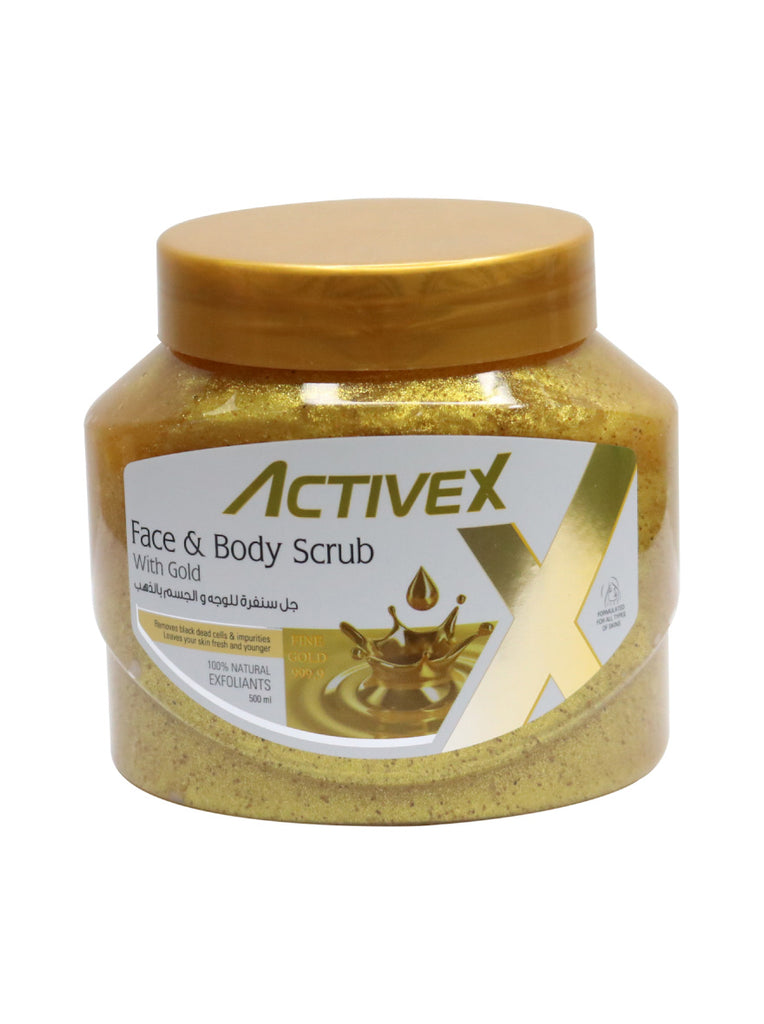 Buy ActiveX Face & Body Scrub 500ml - Gold | Radiant Skincare | UAE ...