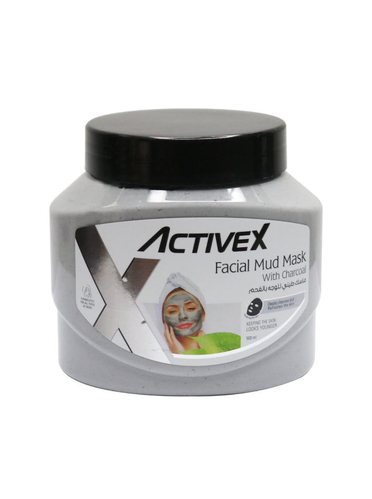 Buy ActiveX Facial Mud Mask 500ml - Charcoal | Deep Cleansing Skincare ...