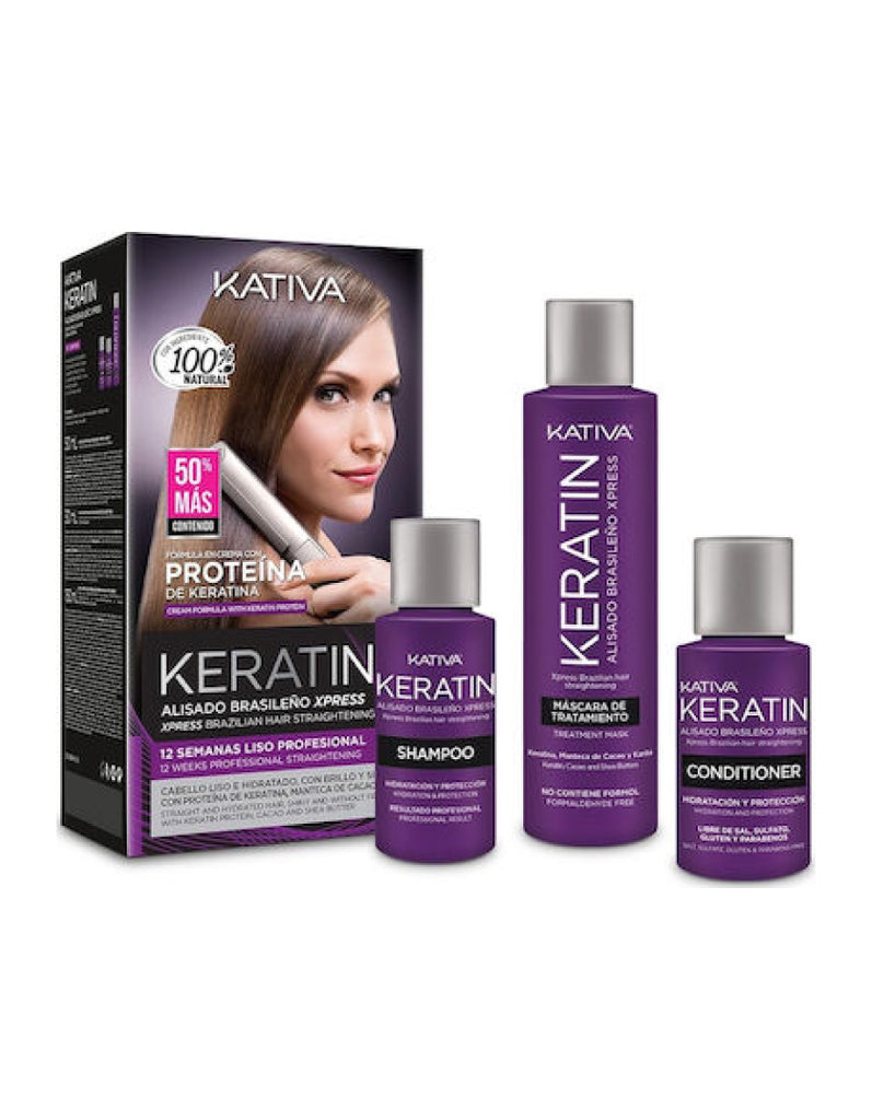 Kativa Keratin Xpress Kit Alisado Black - Instant Smoothing & Shine ...