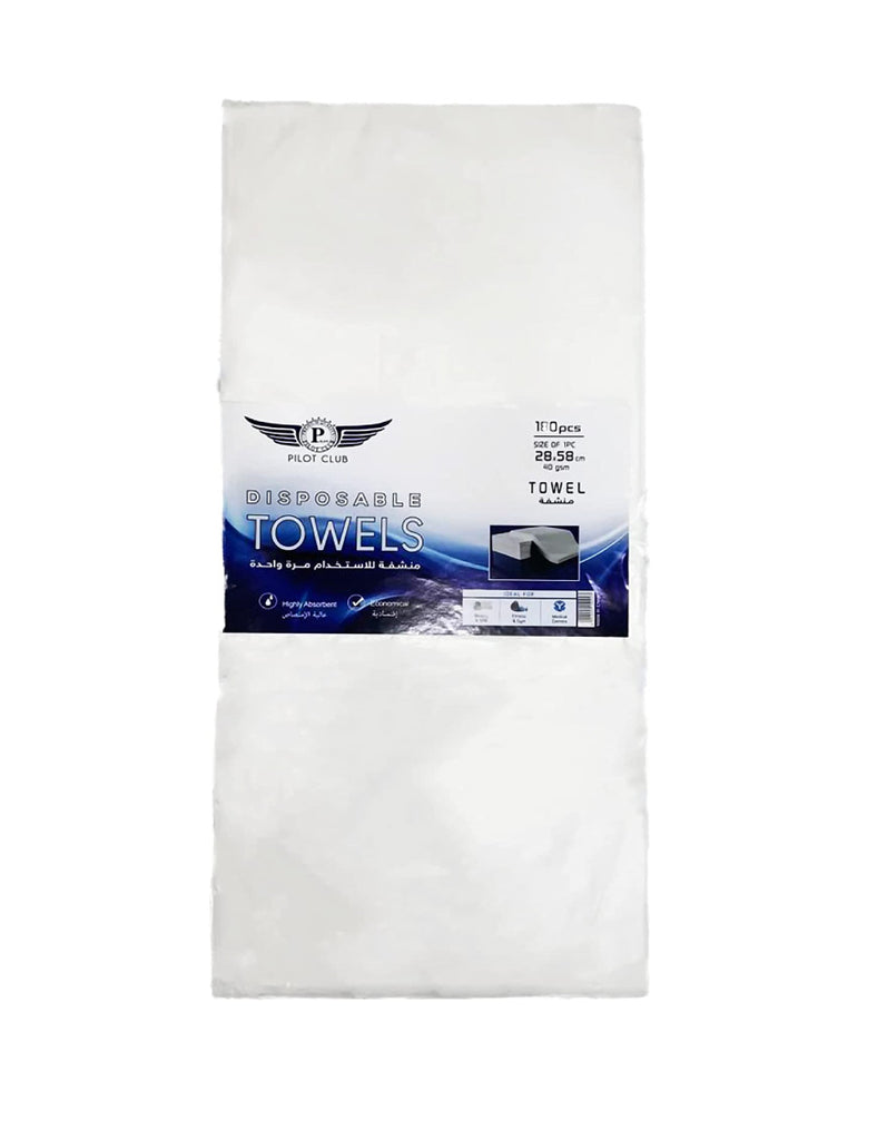 Pilot Disposable Towel 40 GSM )28*58CM( 180 Pcs Pack – Milia Cosmetics